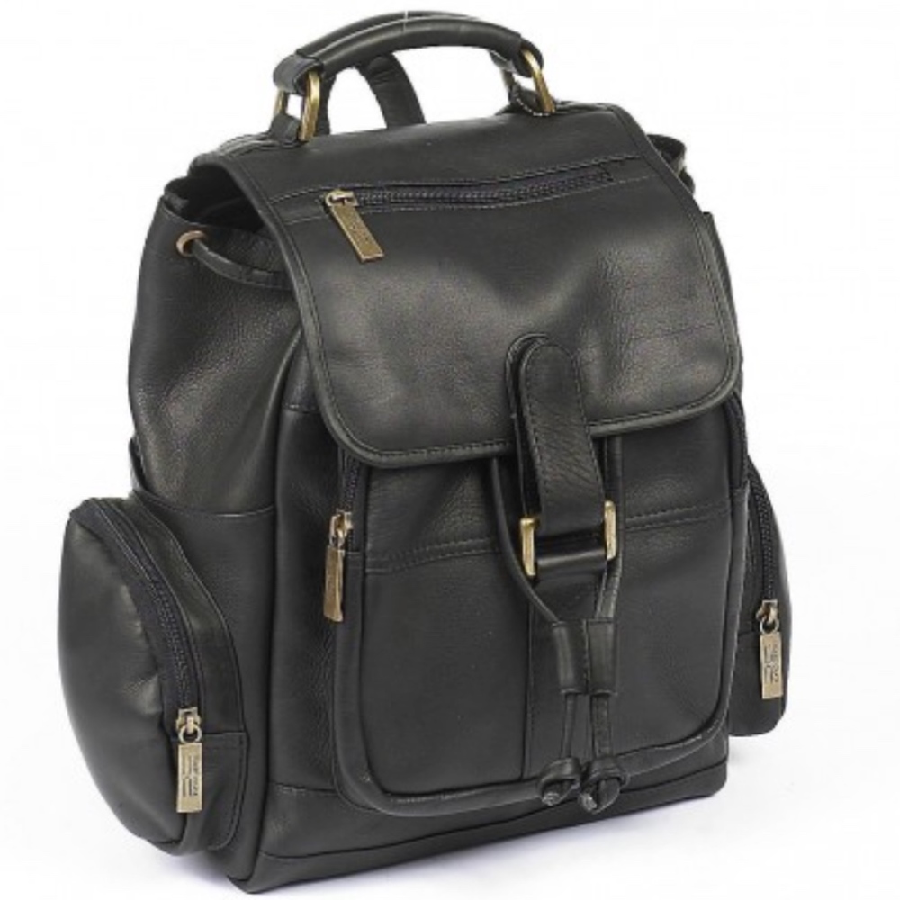 Claire Chase Black Leather Backpack - Gem